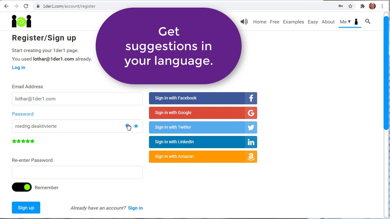 1der1 | Generate strong, memorable passwords